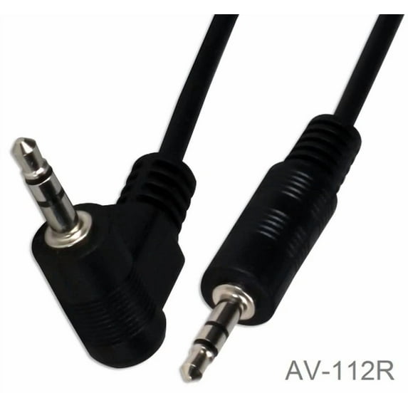 12Ft 3.5Mm (1/8") Trs Stereo Male To Right-Angle Male Mp3/Mobile/Aux ...