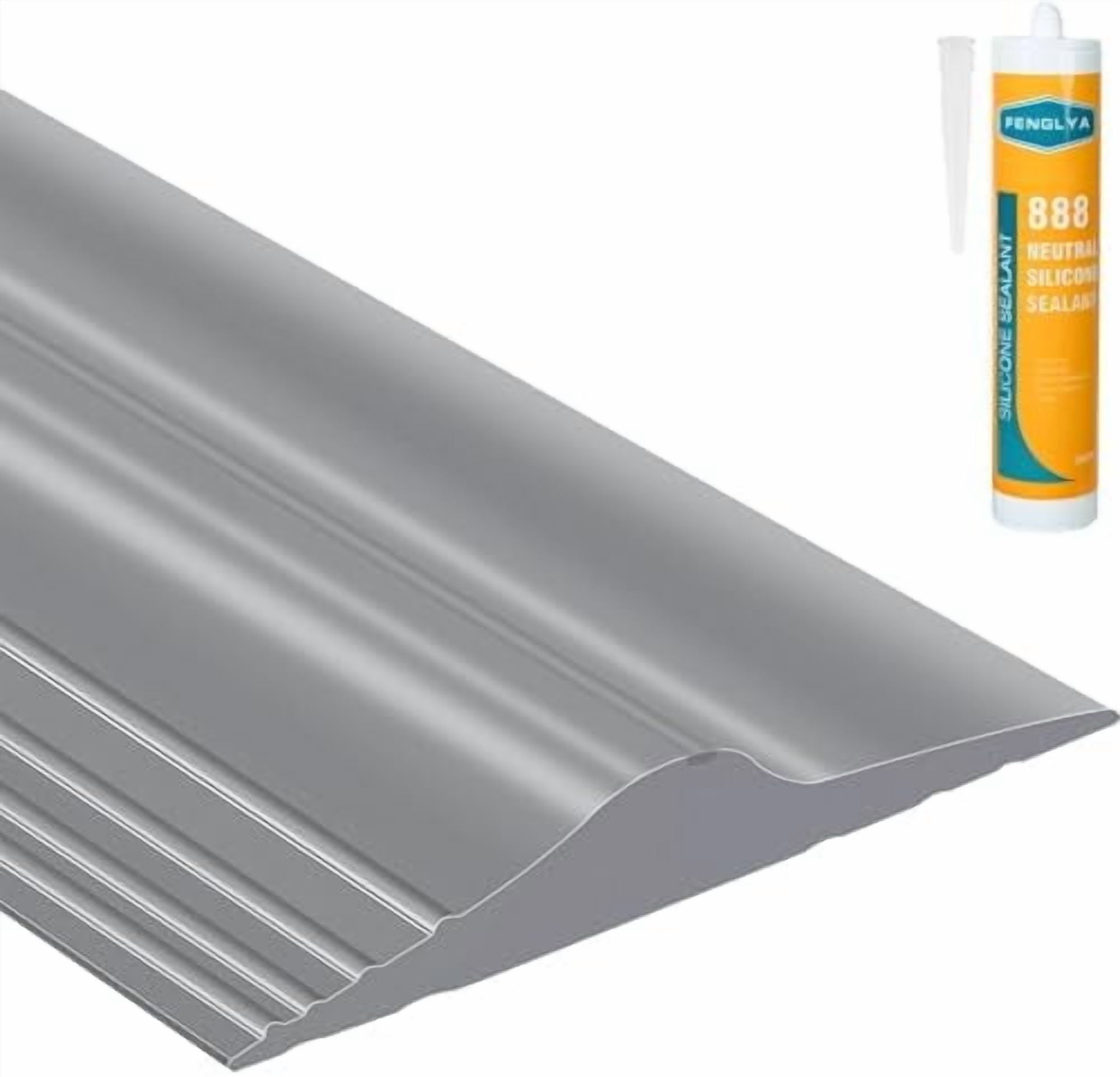 12Ft/3.7M Universal Garage Door Rubber Threshold Strip with 300ml Black ...