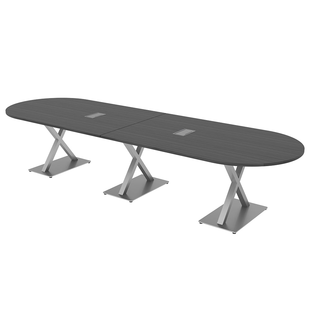 12Ft Modular Racetrack Conference Room Table X Bases Electrical Units ...