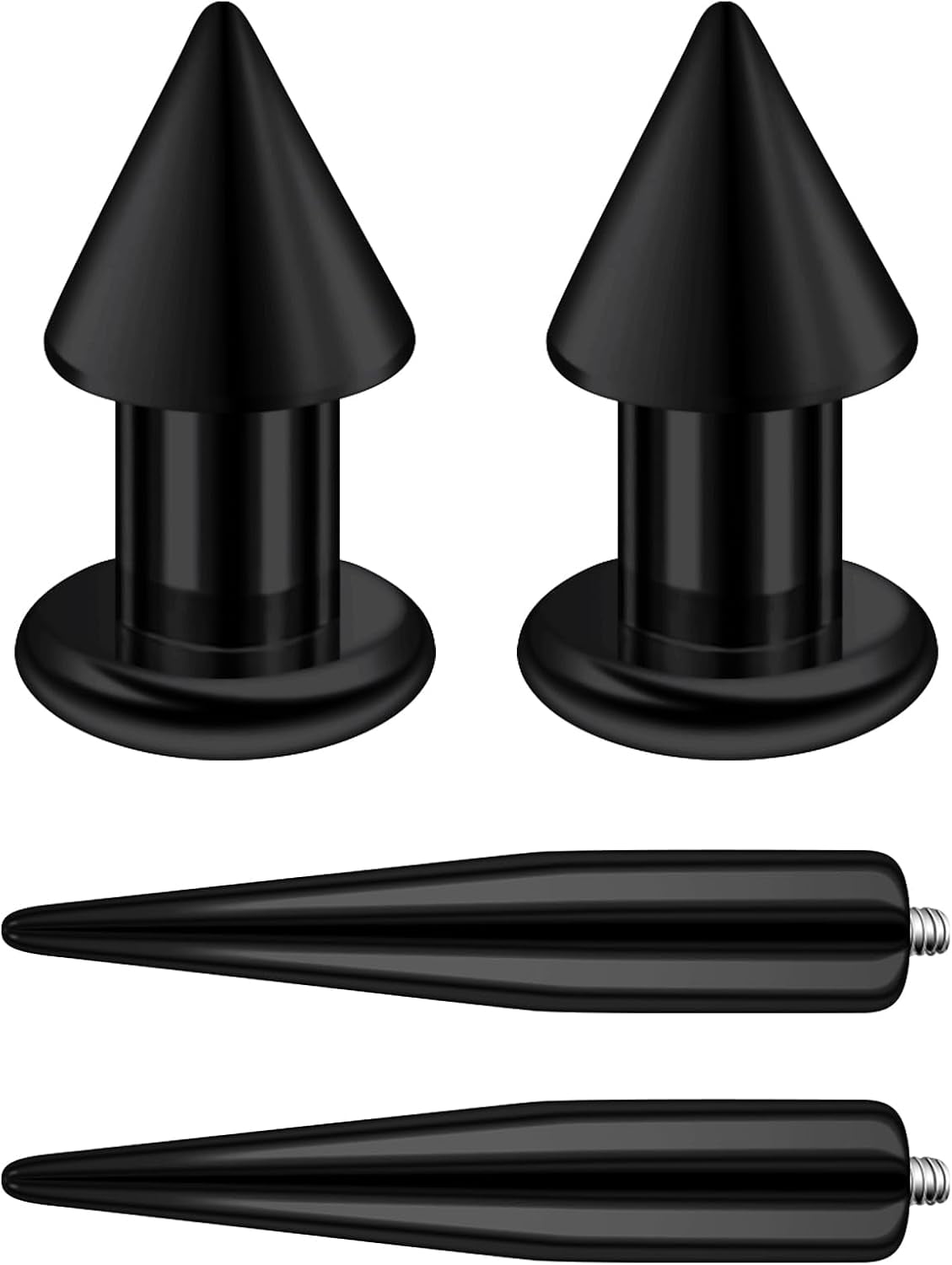 12G-00G Spike Ear Gauges Stretching Kit Internally Threaded 316L ...