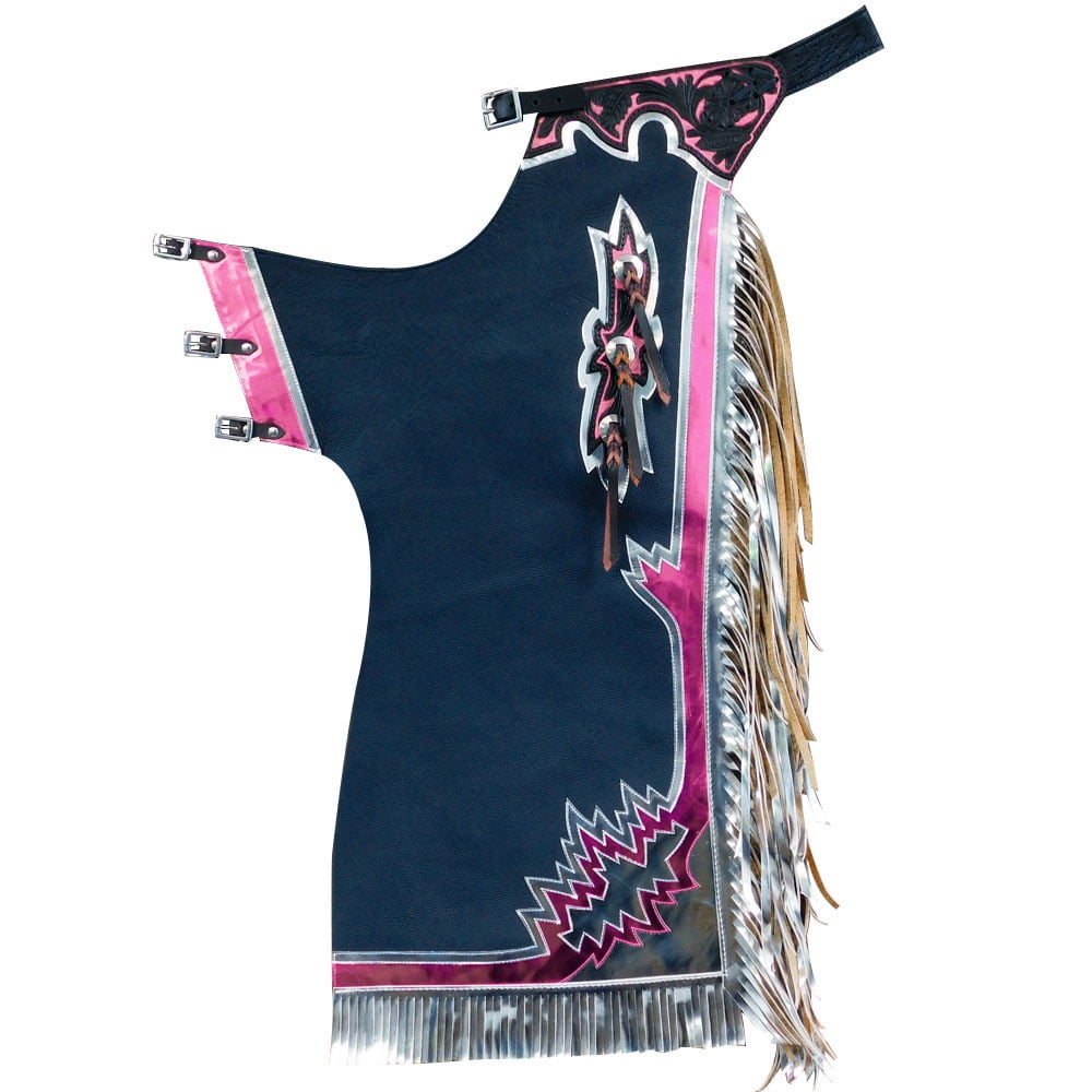 12HS Ch208N-F Hilason Bull Riding Genuine Leather Rodeo Western Chaps ...