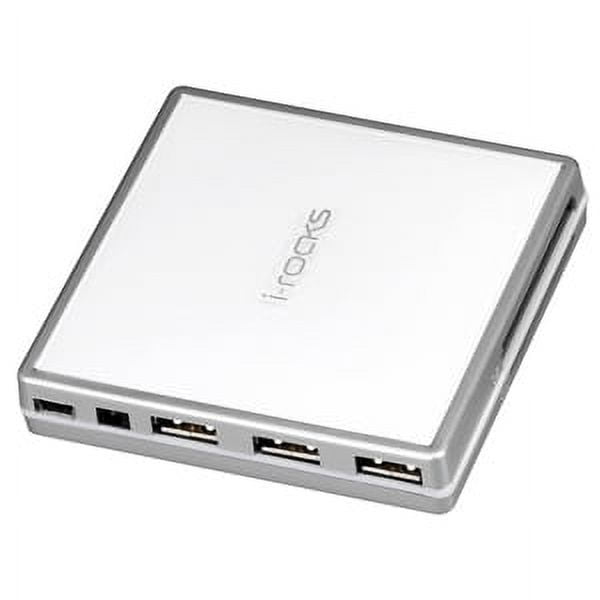 12IN1 CARD READER MAC/PC W/ 3PORT USB 2.0 HUB WHITE BY I ROCKS ...