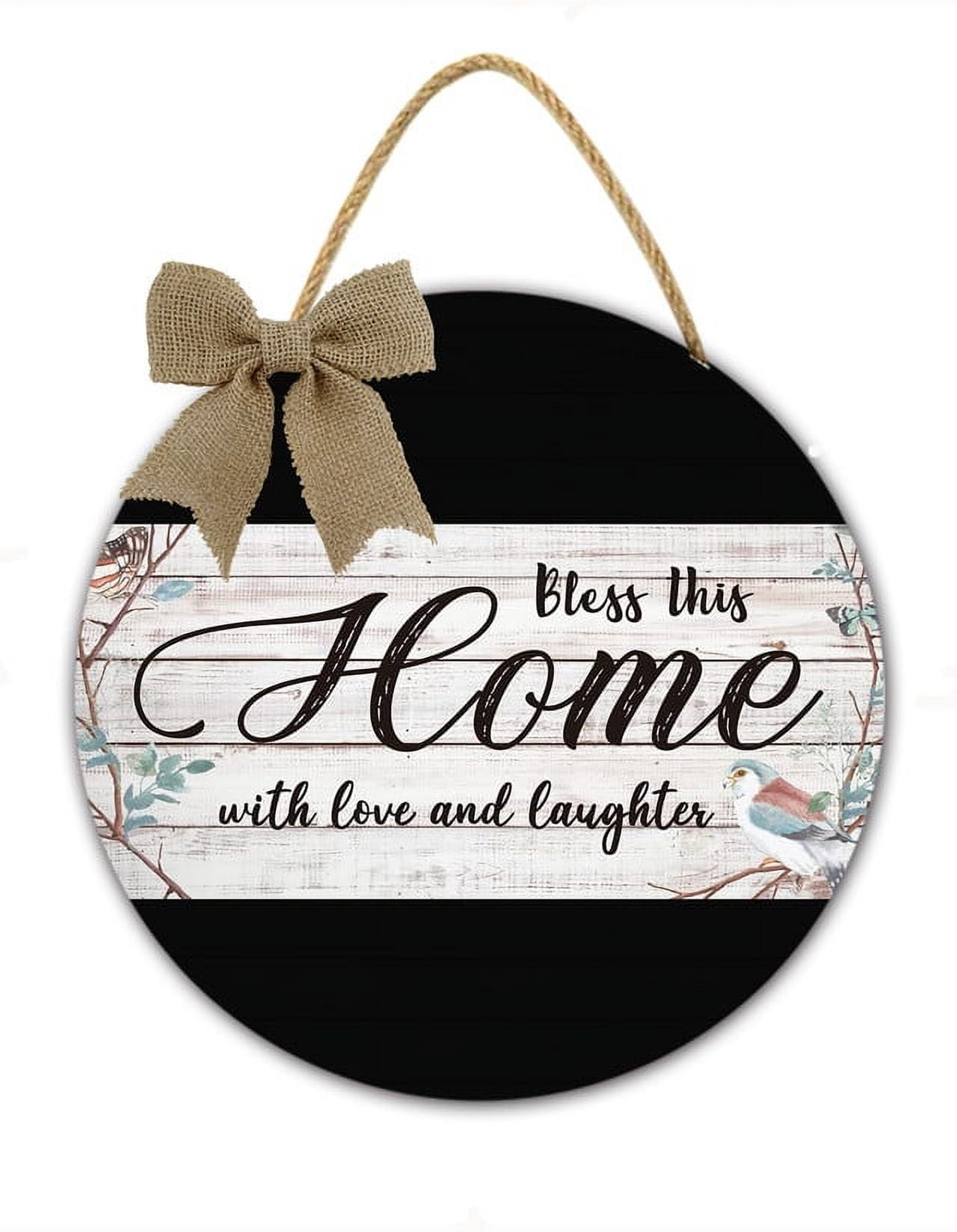 12In Hanging Sign Family Sign Gift Farmhouse Bless This Home with Love ...