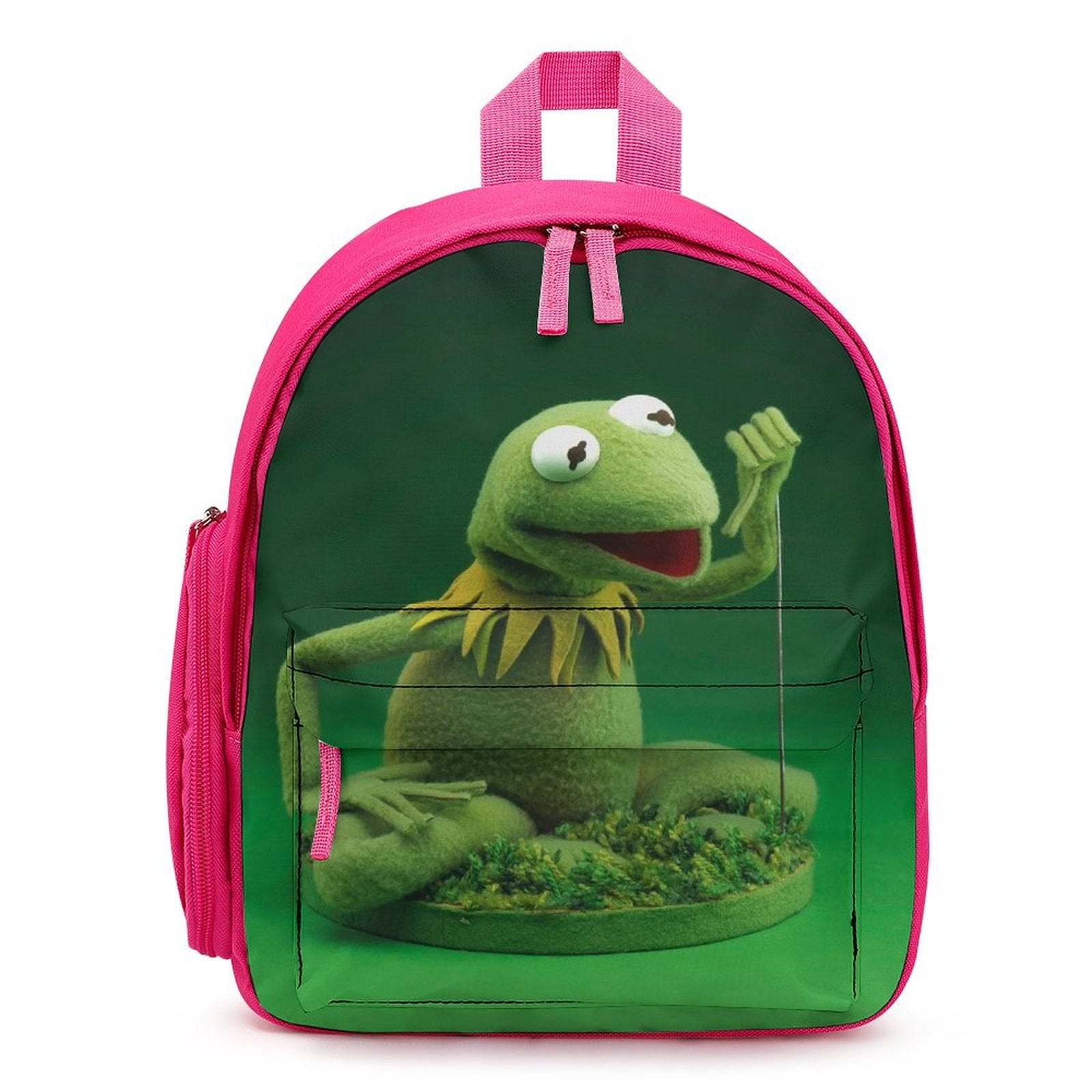 12In Small Ker-mit The Frog Backpack with Pocket Travel Bag Fashion ...