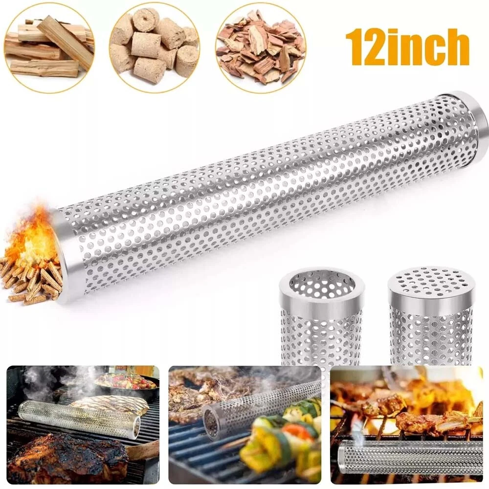 12In Stainless Steel Bbq Grill Smoker Box Tube For Wood Pellet Pipe ...