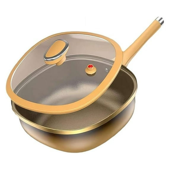 12In Titanium Alloy Non-Stick Pot With Lid, Multi-Purpose Deep Saute ...