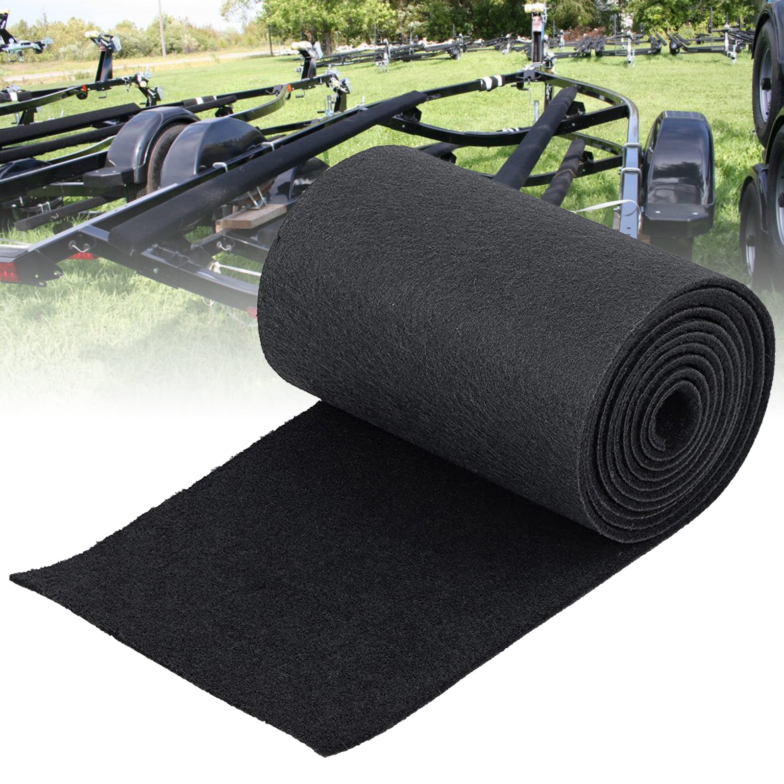 12Inch × 13Ft Premium Boat Trailer Bunk Carpet,25oz Black Boat Marine ...