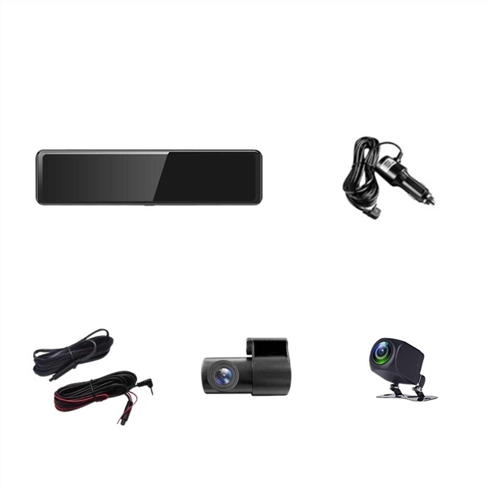 12Inch 3 Cameras Dash Cam Rear View Mirror2.5k 2560*1440P Rearview ...