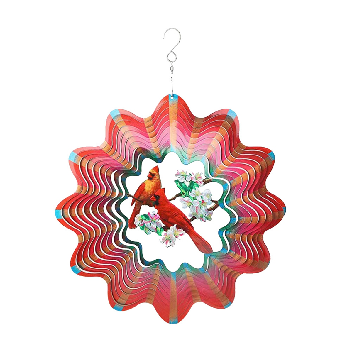 12Inch Cardinal Wind Spinners Outdoor,3D Bird Spinner Garden Decor, for ...