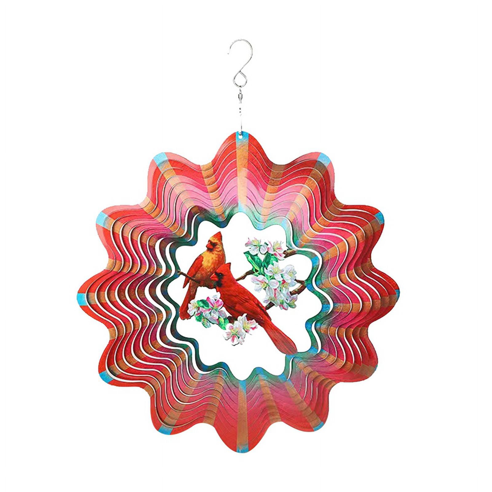 12Inch Cardinal Wind Spinners Outdoor,3D Bird Wind Spinner Garden Decor ...