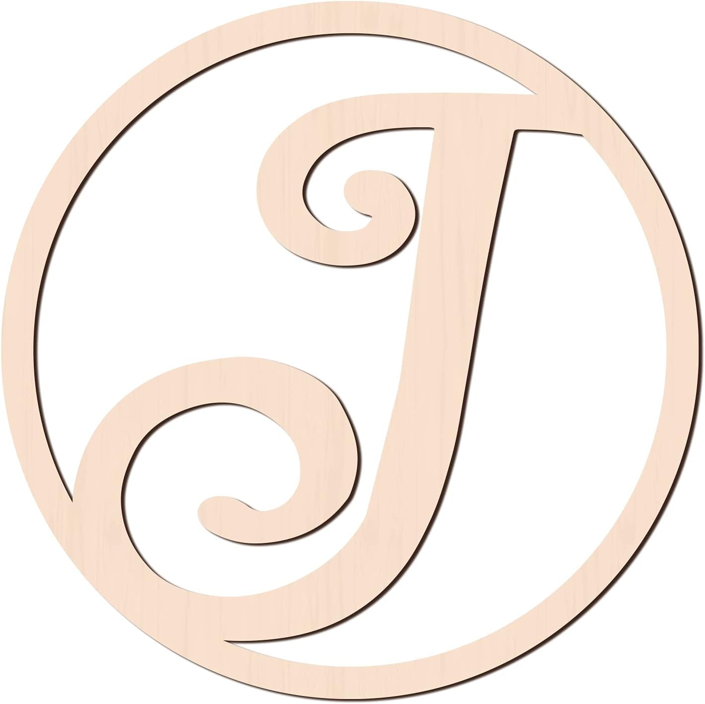 12Inch Circle Wood Monogram Letter J Wooden Monogram Wall Hanging for ...