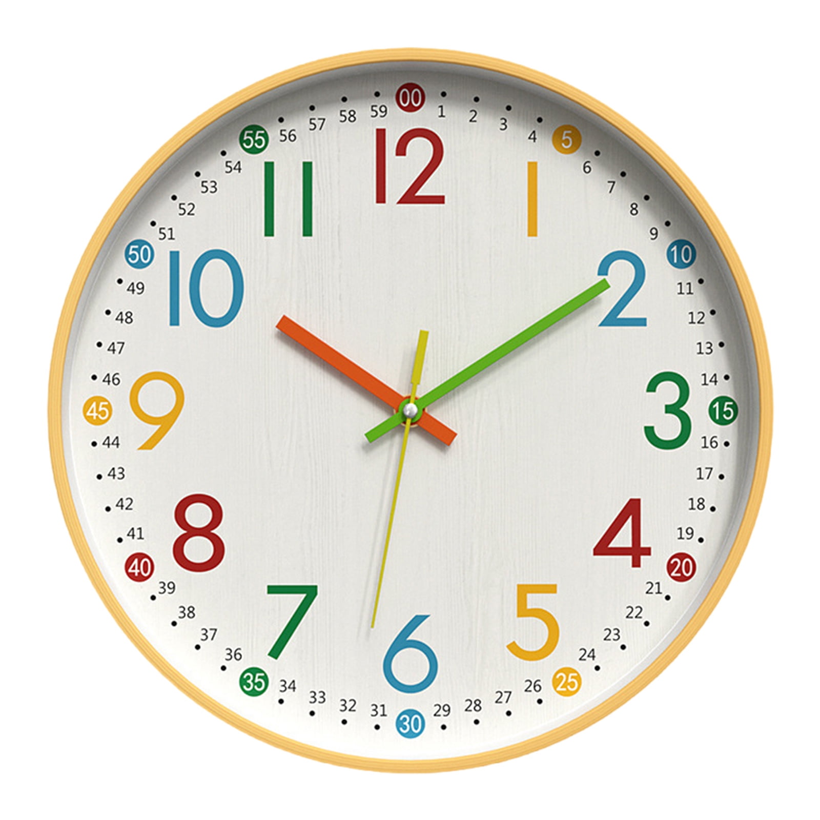 12Inch Colorful Numerals Clock Easy Reading Quiet Movement Operated ...