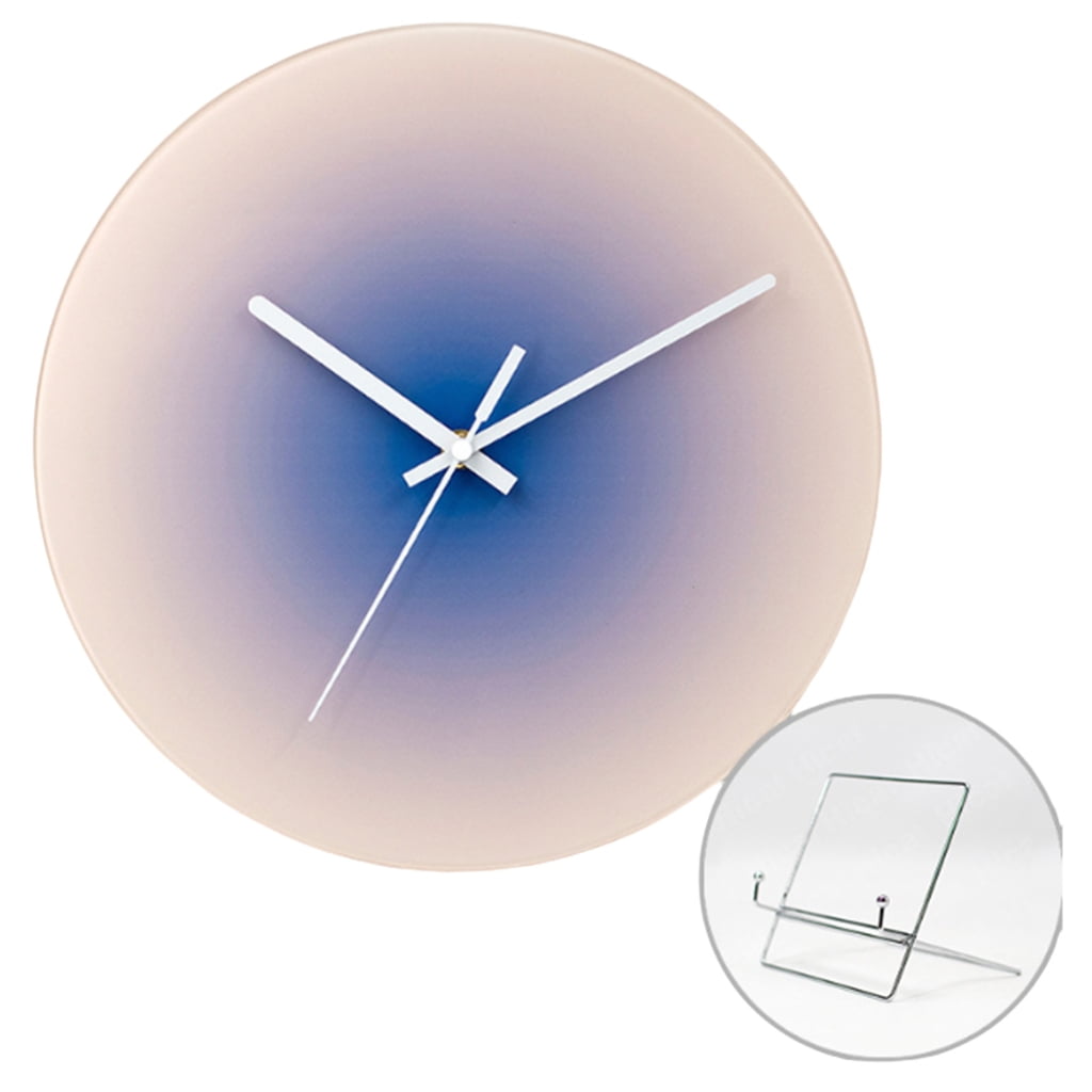 12Inch Glass Wall Clock Quiet Operating Battery Included With Metal ...