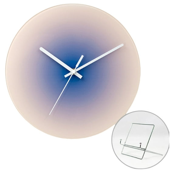 12Inch Glass Wall Clock Quiet Operating Battery Included With Metal ...