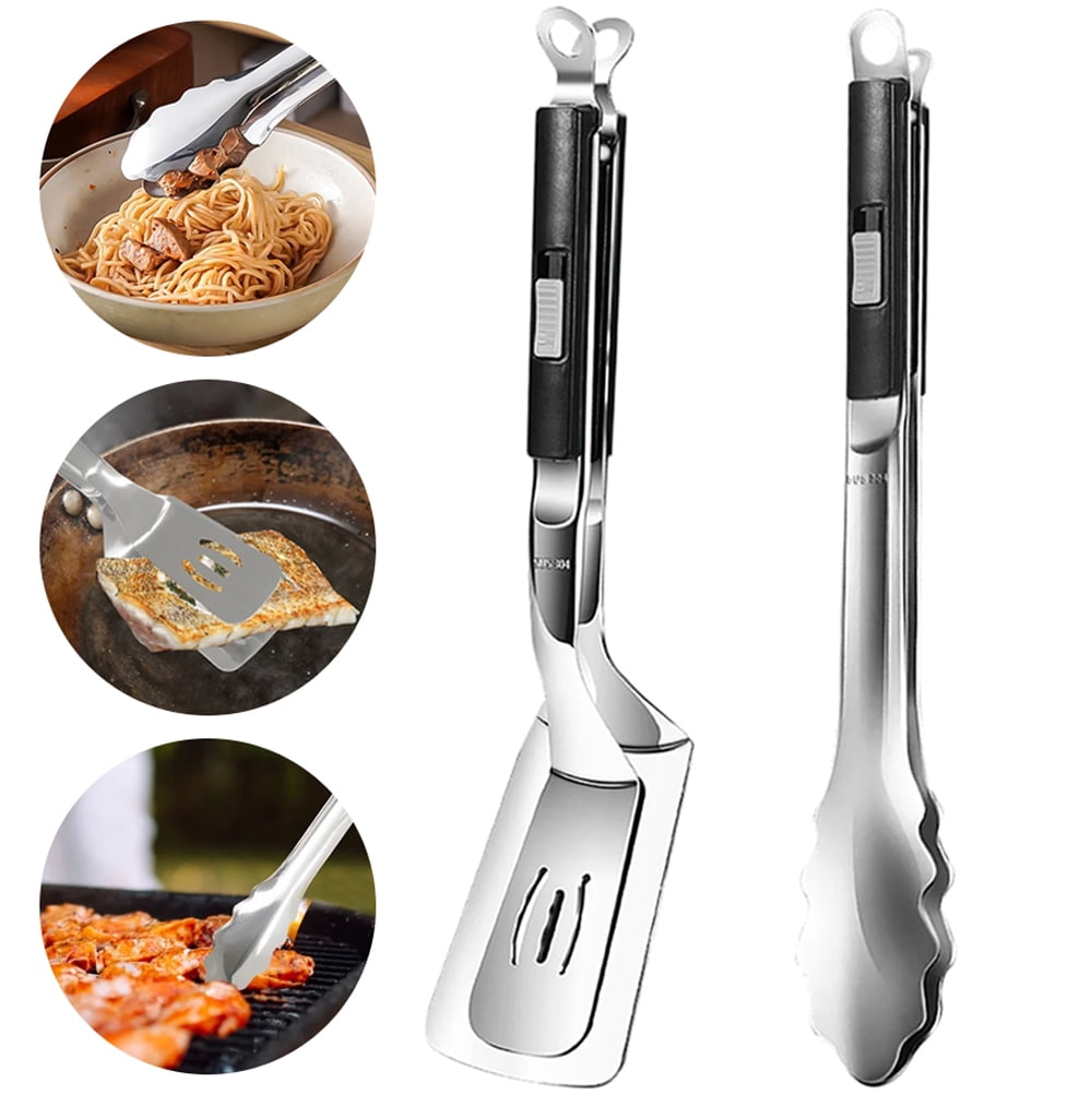 12Inch Grill Tongs for Cooking ，ANUNU Heavy Duty Extra Long Grilling ...