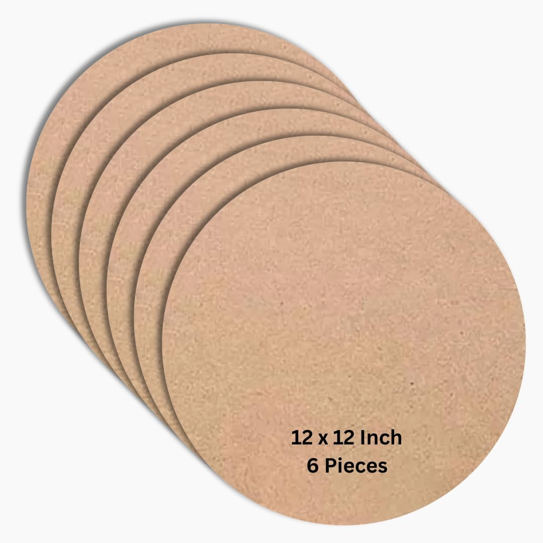 12Inch MDF Circle Set of 6 25mm Thick Perfect Base for Lippan Art ...