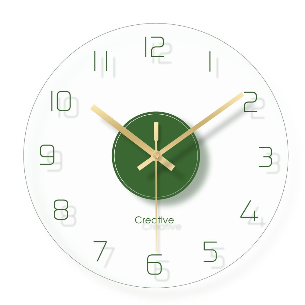 12Inch Nordic Glass Wall Clock Silent Modern Transparent Clocks Wall ...