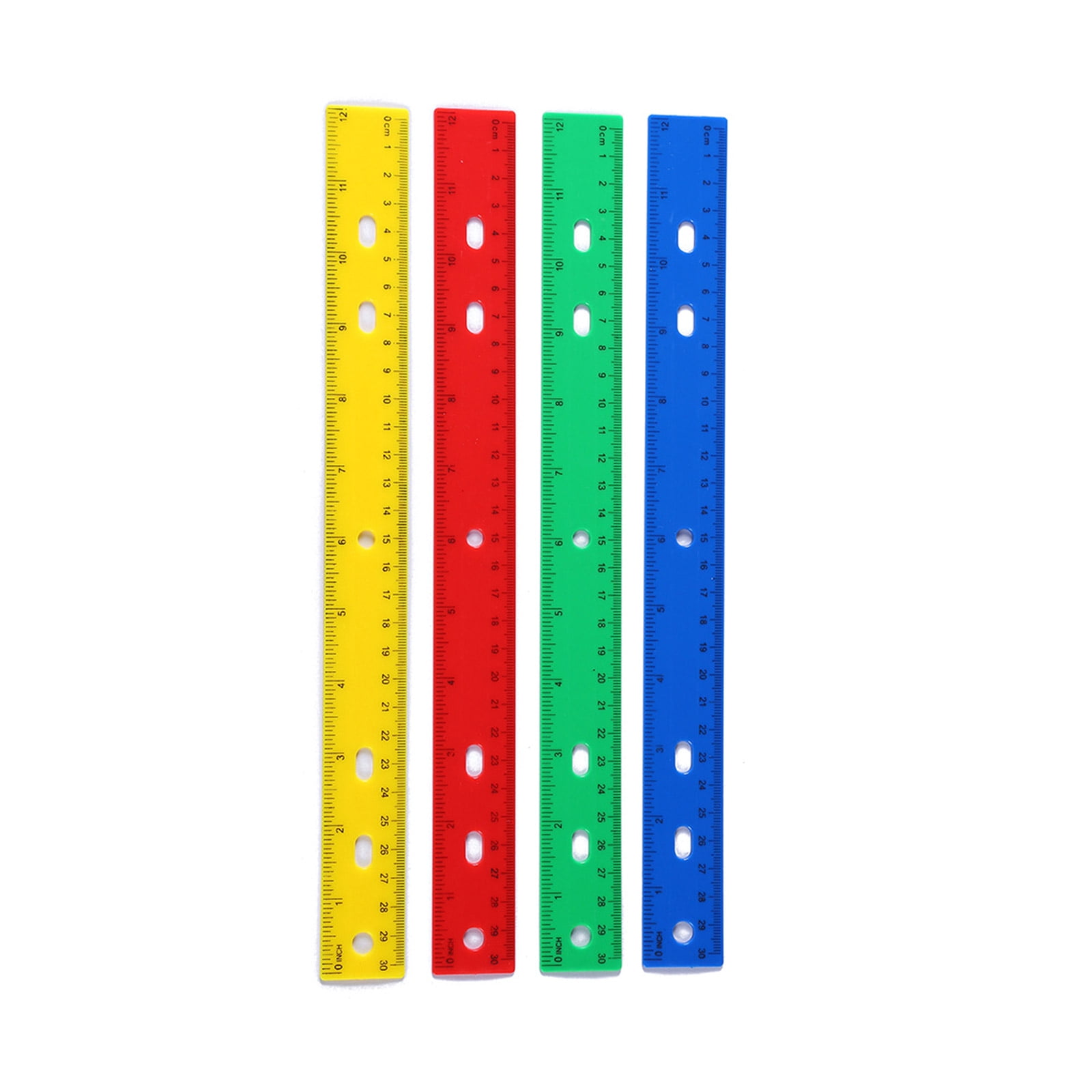 12Inch Straight Ruler with Hole Clear Colorful Rulers Math Ruler ...
