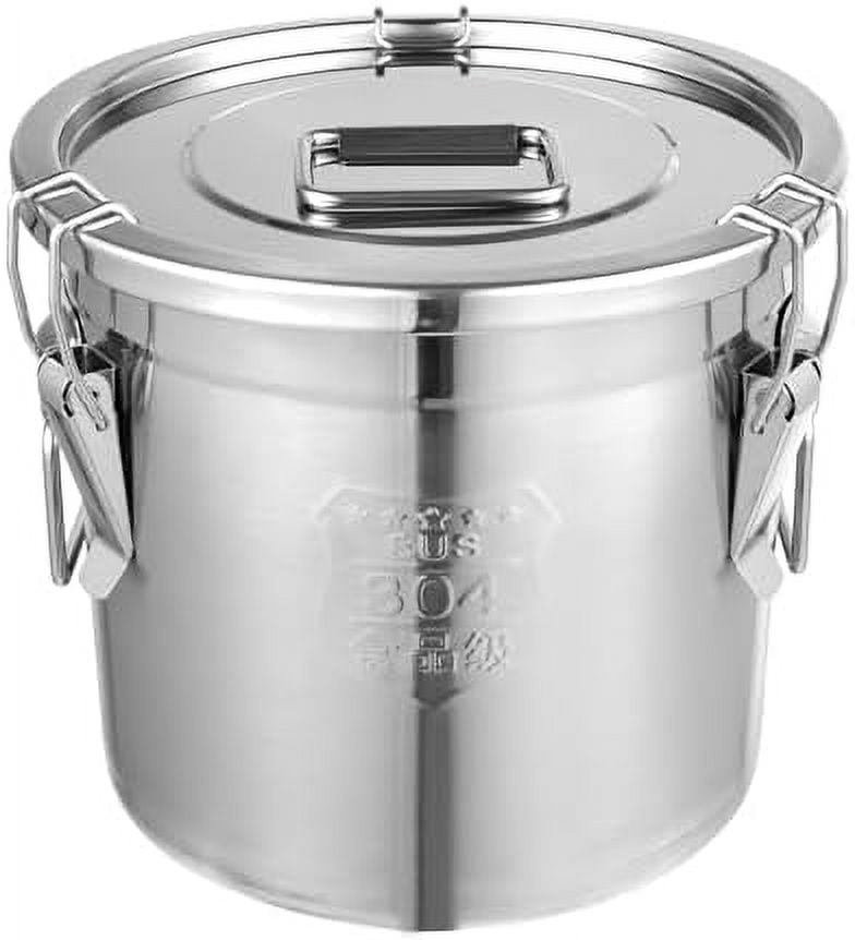 12L/3.17Gal Stainless Steel Airtight Canister 0.6mm Silver Food Storage ...