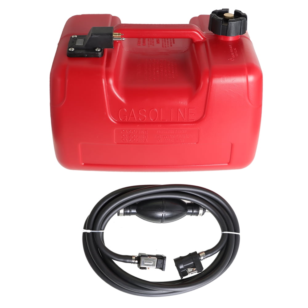 3 Gallon Portable Boat Fuel Tank with Line Connector, 12L Red Marine ...