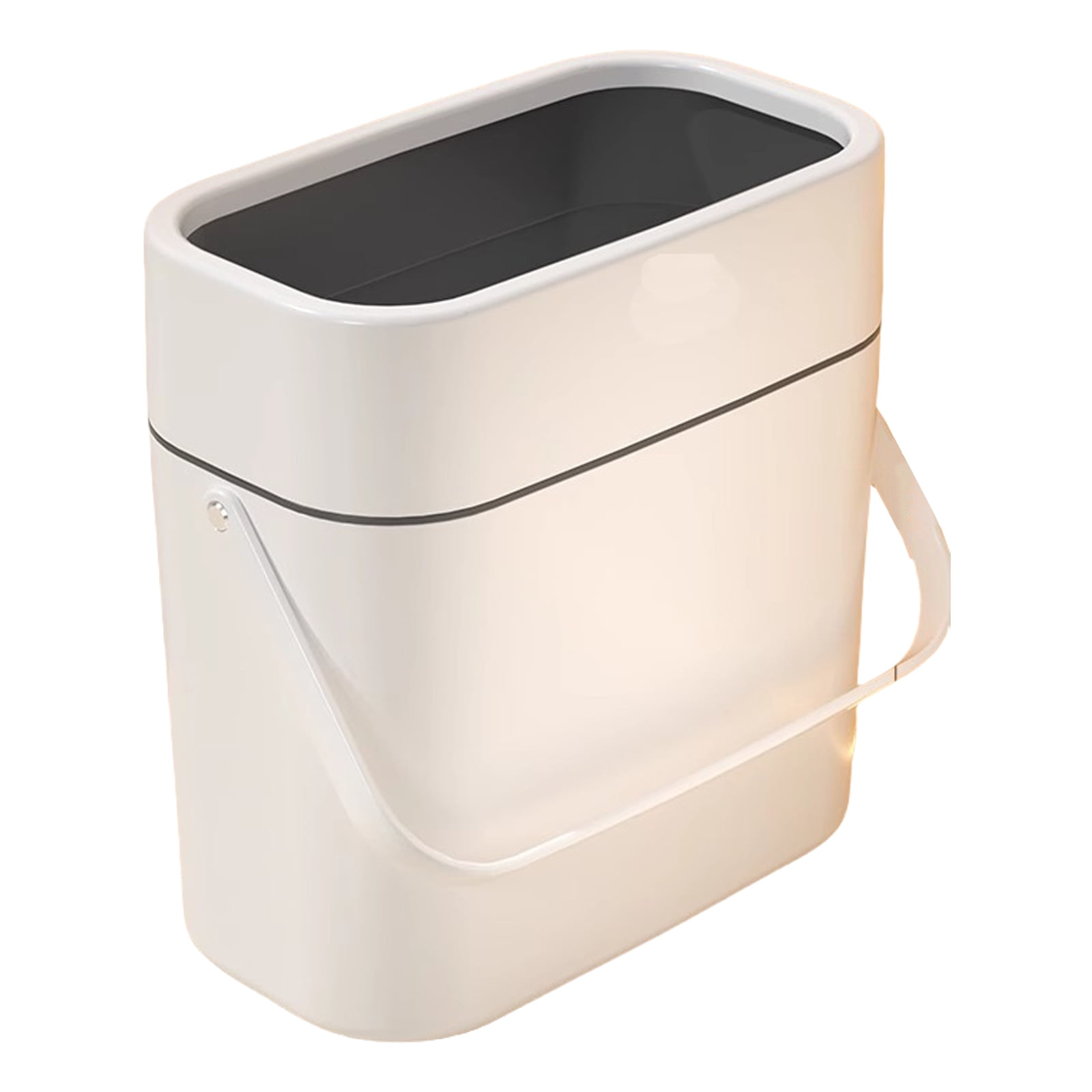 12L Bathroom Trash Can Push Top Waste Bin For Kitchen Bedroom Office ...