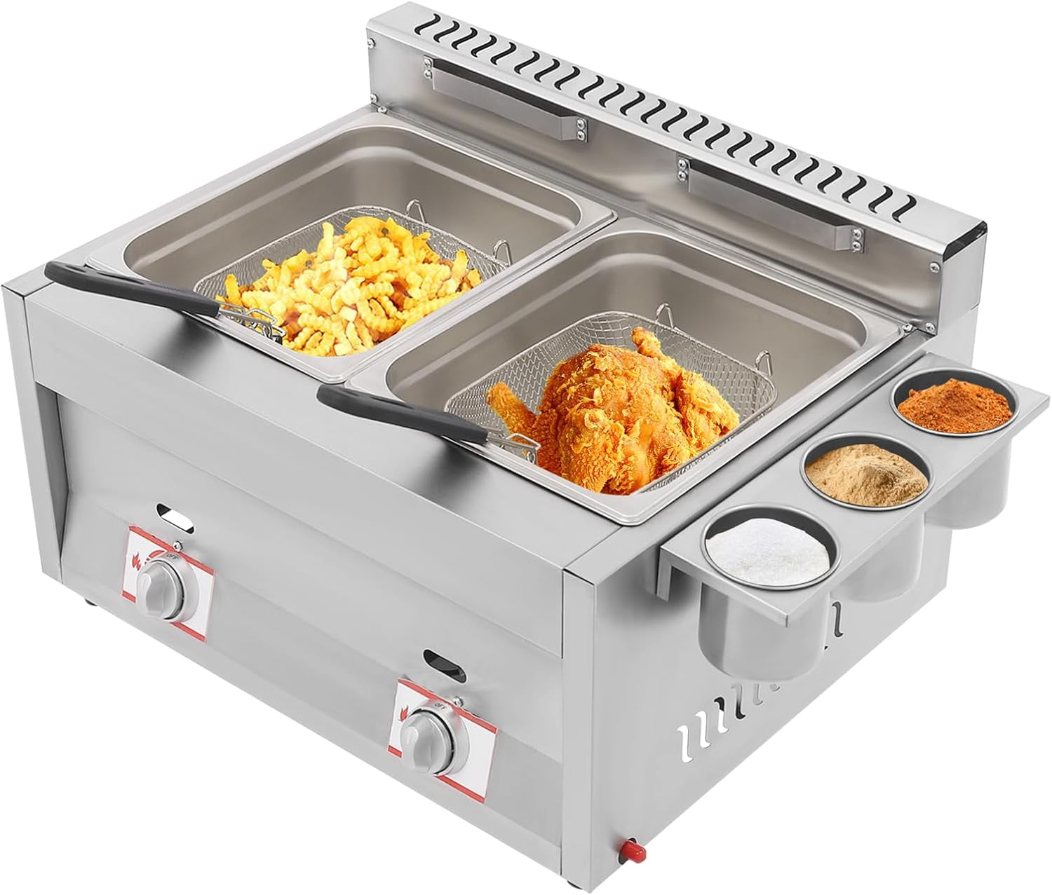 12L Dual Tanks Commercial LPG Gas Deep Fryer w/ 2 Fry Baskets High ...