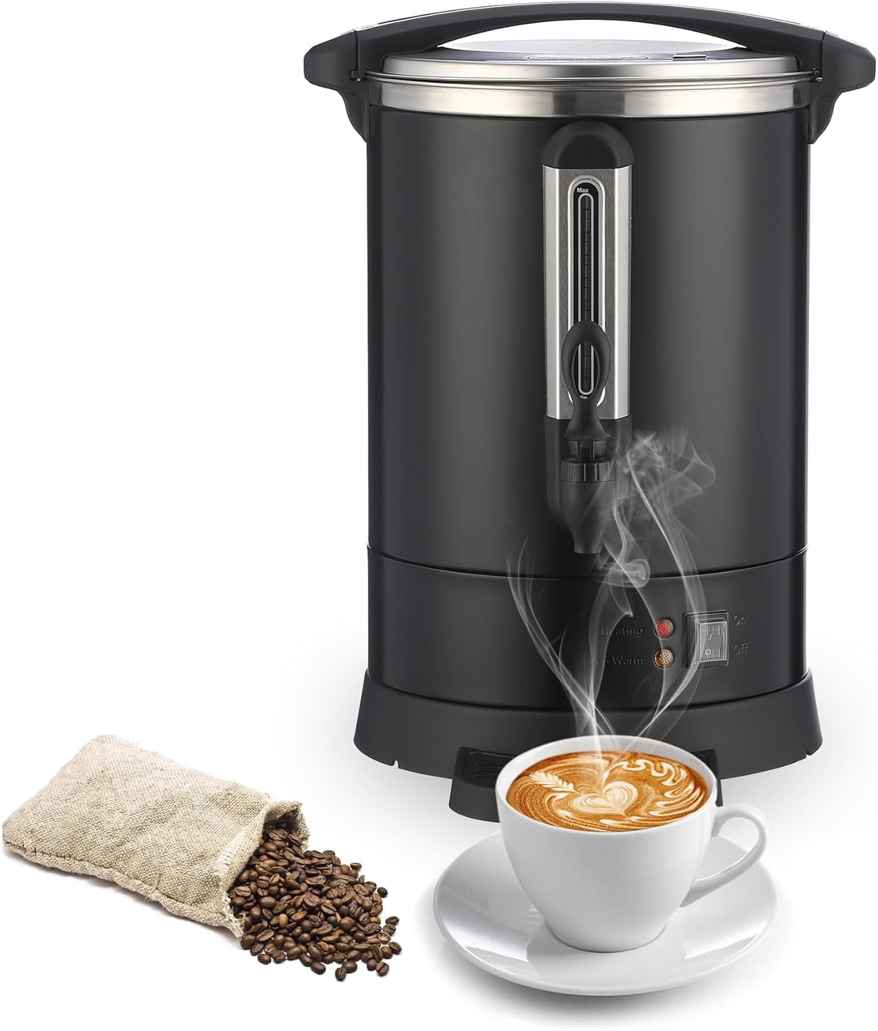 12L Hot Beverage Urn, Stainless Steel Drink Dispenser for Coffee and ...