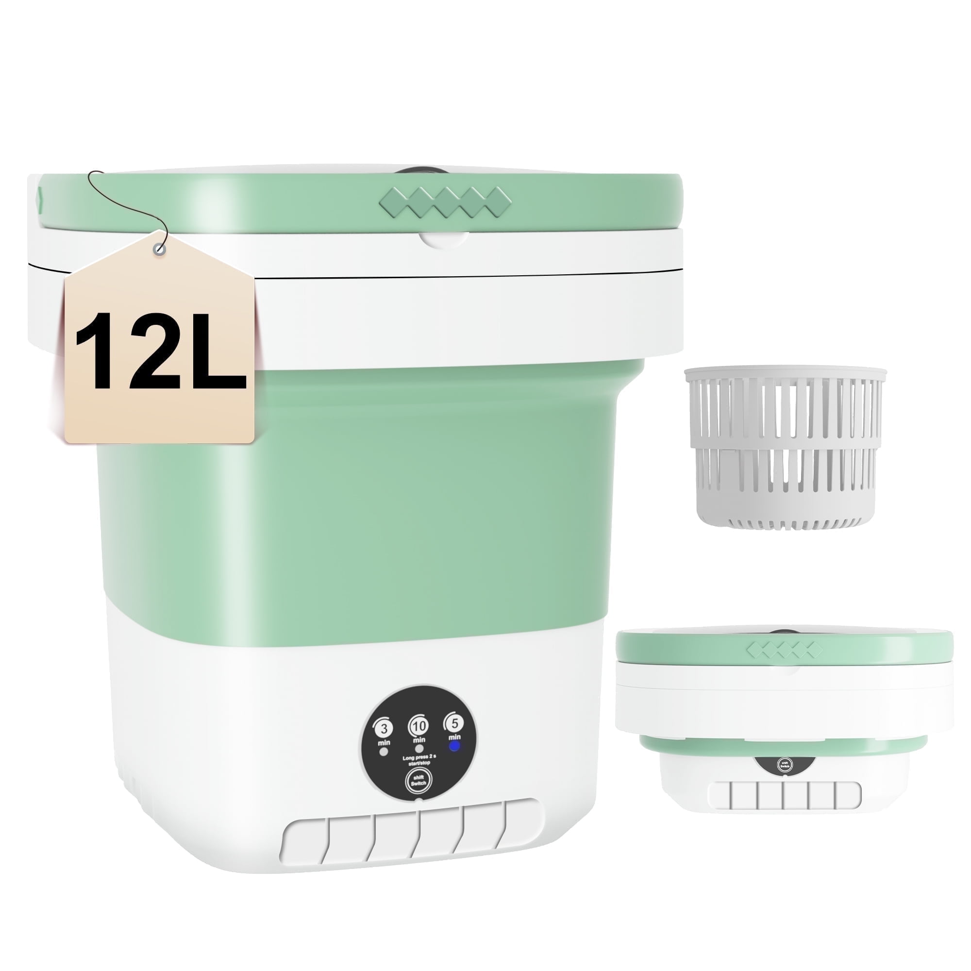 Pentantan 12L Mini Portable Washing Machine, Foldable Washer for Travel ...