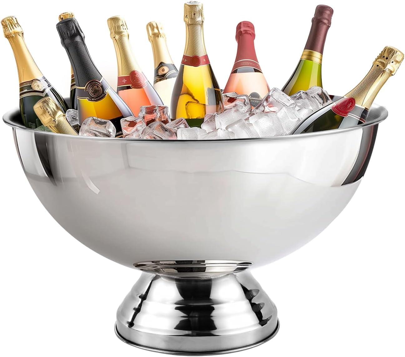 12L Premium Large Size Ice Bucket, Stainless Steel Champagne Bucket for Parties with Great ...