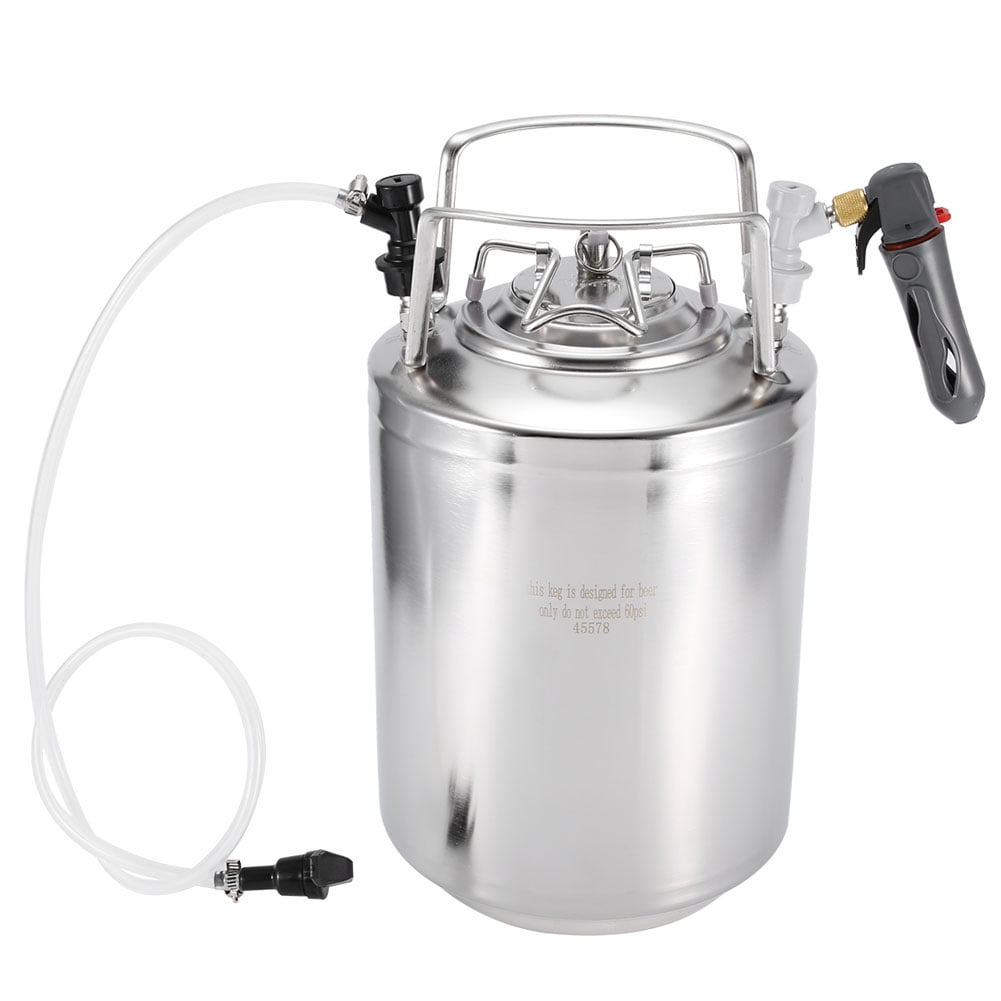 12L Stainless Steel Beer Keg System Dispenser Kit with Hose Faucet for ...