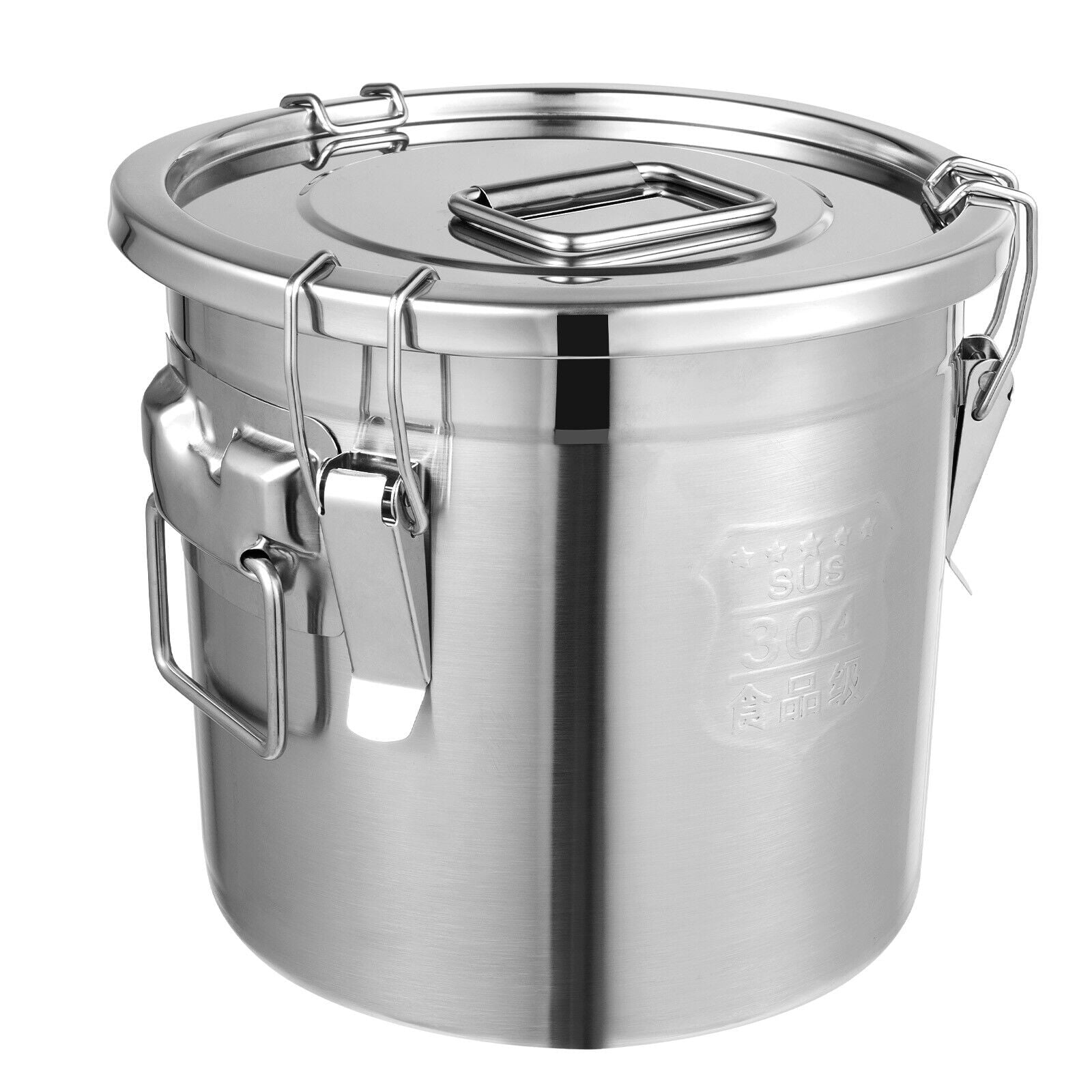12L Large Stainless Steel Airtight Food Storage Bucket, Latch Air ...