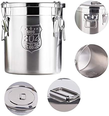 12L Stainless Steel Storage Bucket with Lid, Airtight Food Storage ...