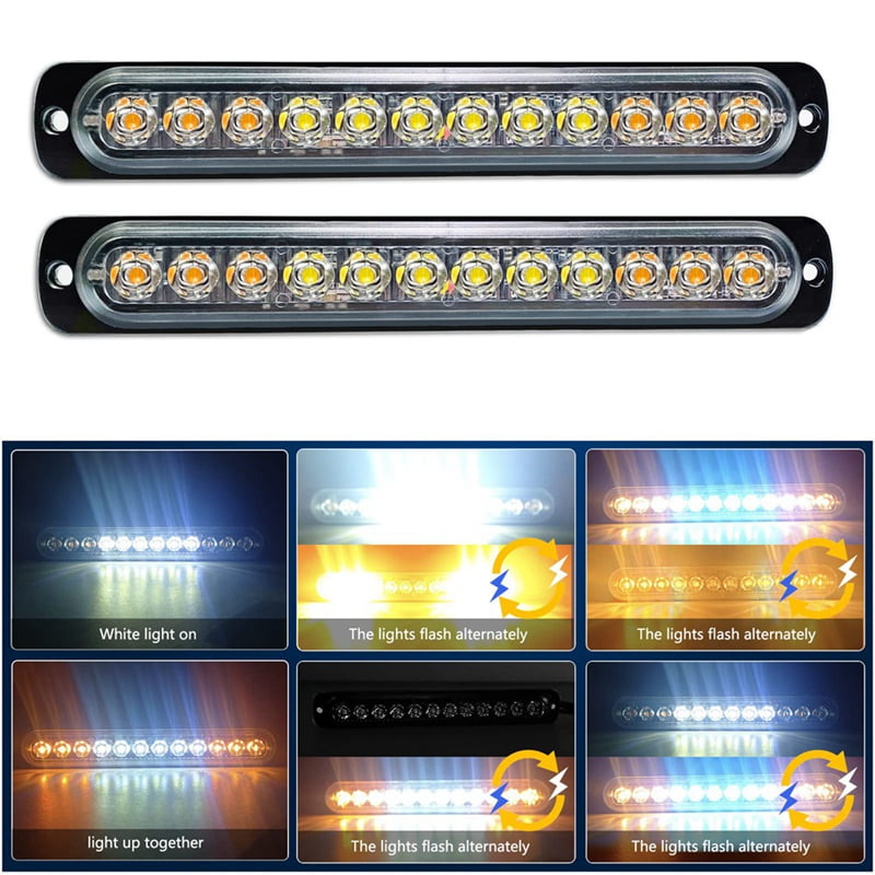 12LED Emergency Flashing Lights, 12V-24V Strobe Warning Light ...