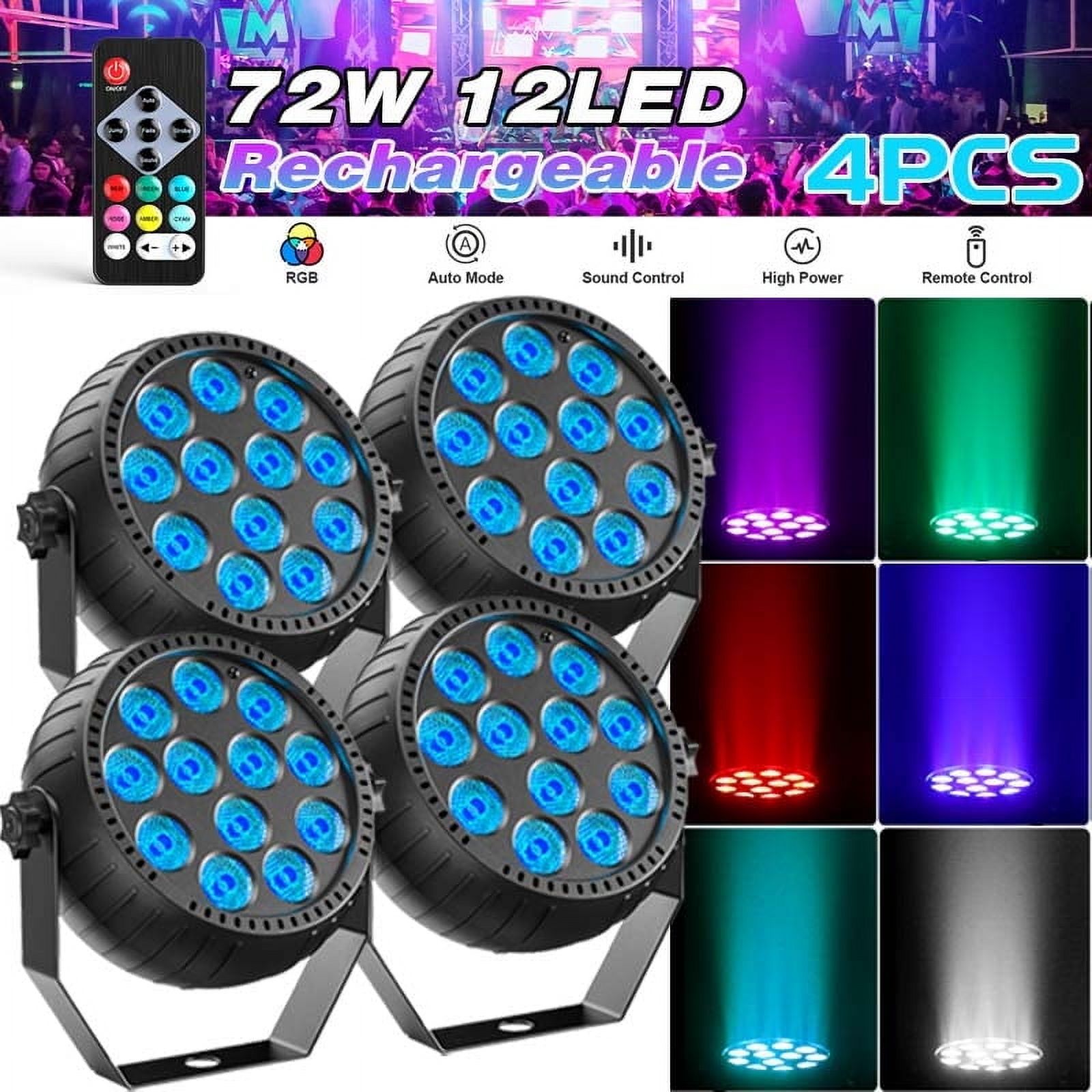 12LED Mini RGB Wireless Rechargeable Par Lights DMX512, Sound control ...