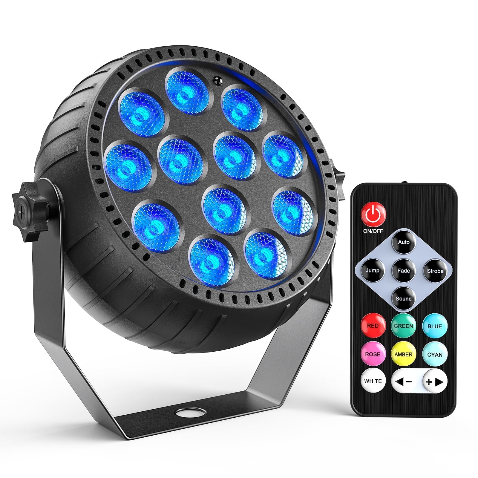 12LED Mini RGB Wireless Rechargeable Par Lights DMX512, Sound control ...