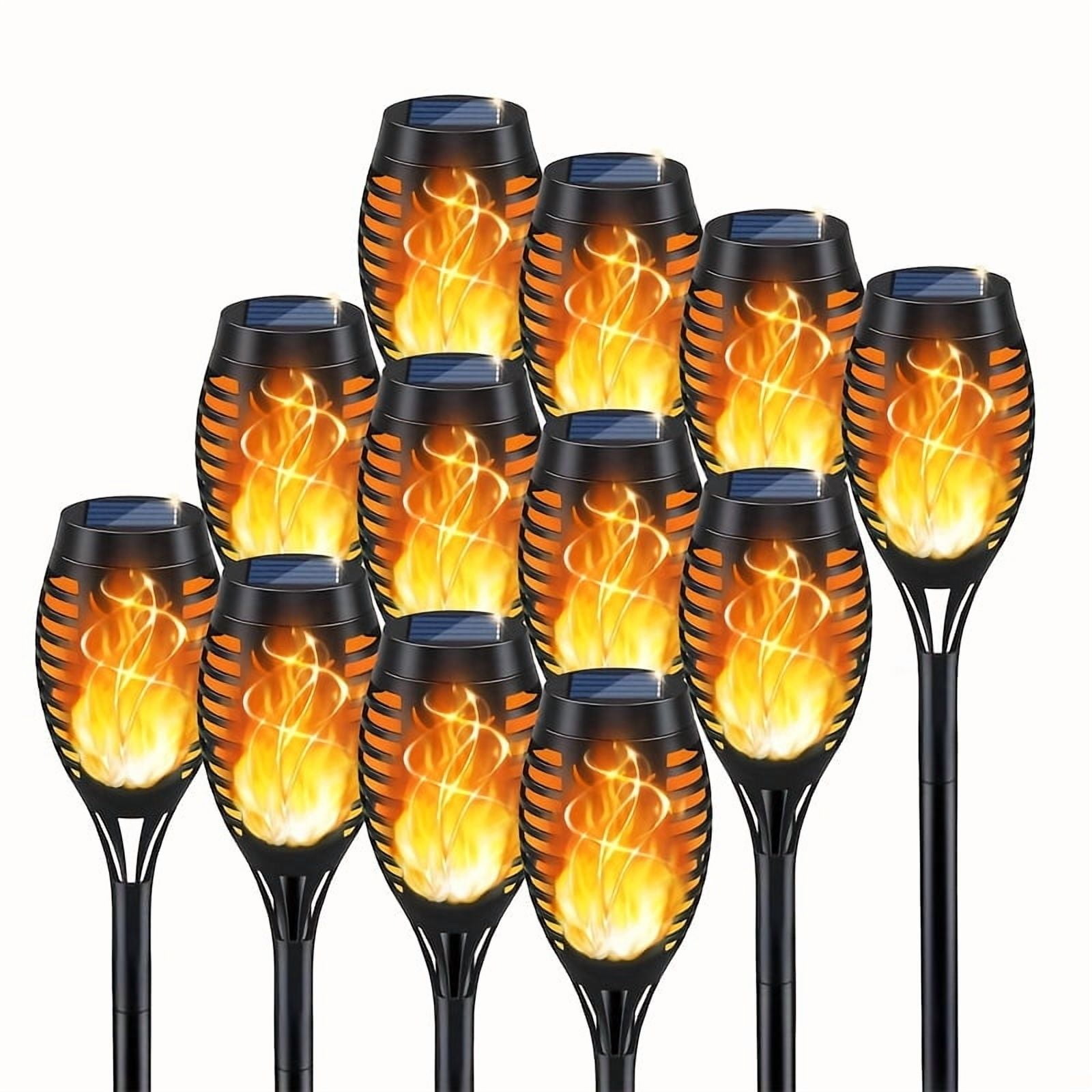 [12LED Solar Flame Lights] 12LED Solar Torch Lights | Outdoor Flashing ...