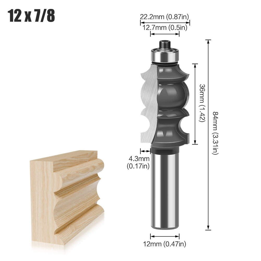 12MM,1/2 handle double leaf handrail line woodworking trimming milling ...