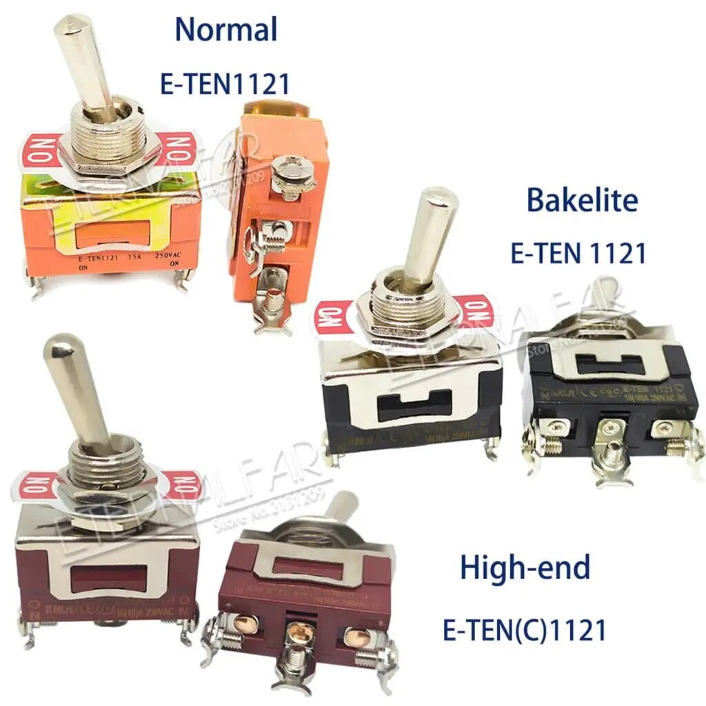 12MM E-TEN1122 High-end Quality Silver Contact SPST 16A 250V AC ON-OFF ...