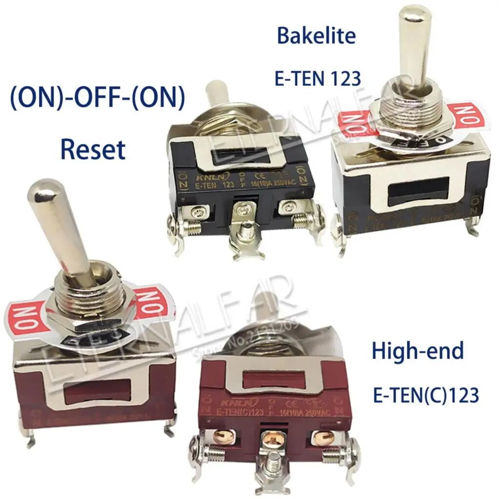 12MM E-TEN1122 High-end Quality Silver Contact SPST 16A 250V AC ON-OFF ...