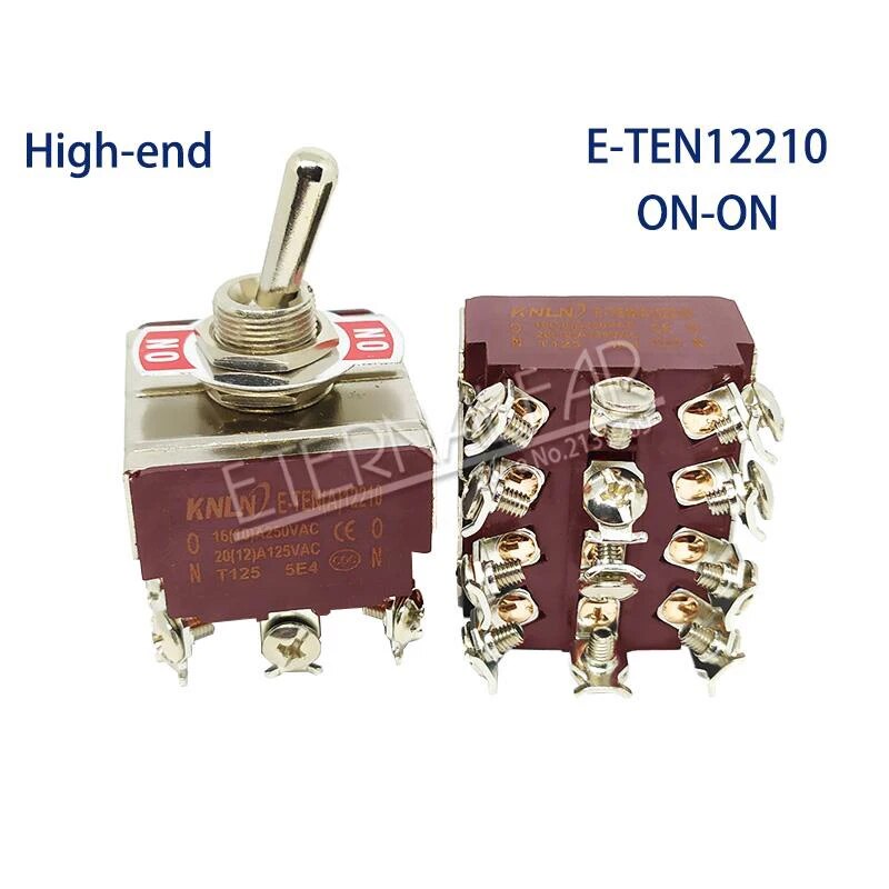 12MM E-TEN1122 High-end Quality Silver Contact SPST 16A 250V AC ON-OFF ...