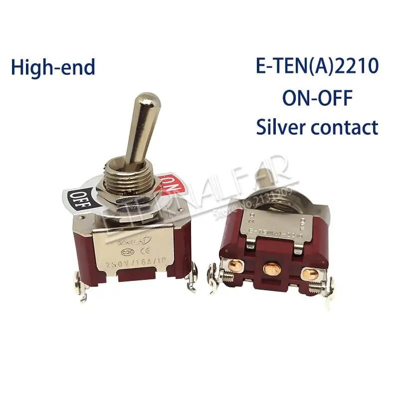 12MM E-TEN1122 High-end Quality Silver Contact SPST 16A 250V AC ON-OFF ...
