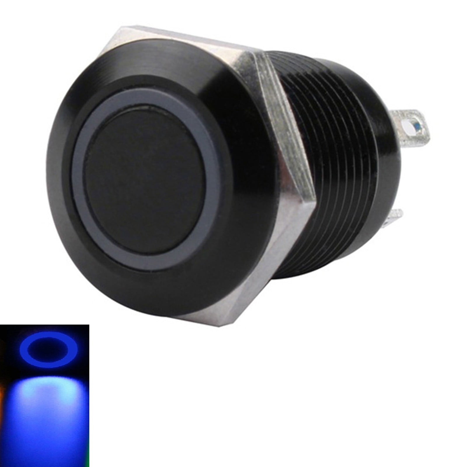 12Mm Led Metal Button Switch Black Momentary 3-6V Waterproof Ip66 ...