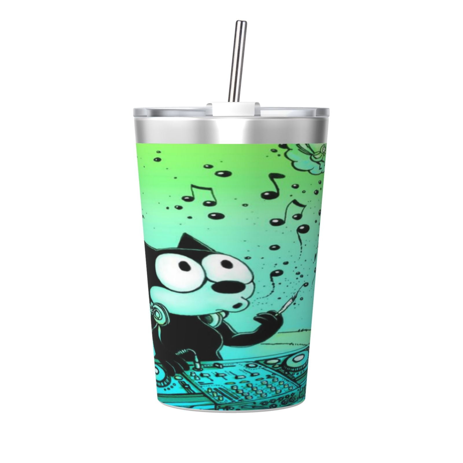 12OZ Felix The Cat Thermos With Conical Straw Insulated Kettle ...