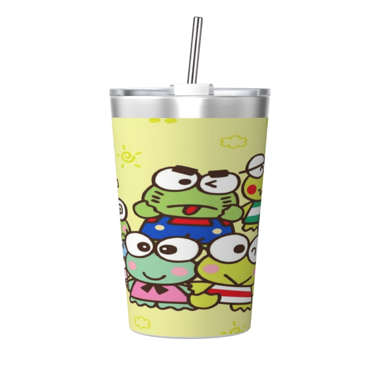 12OZ Keroppi Thermos With Conical Straw Insulated Kettle Stainless ...