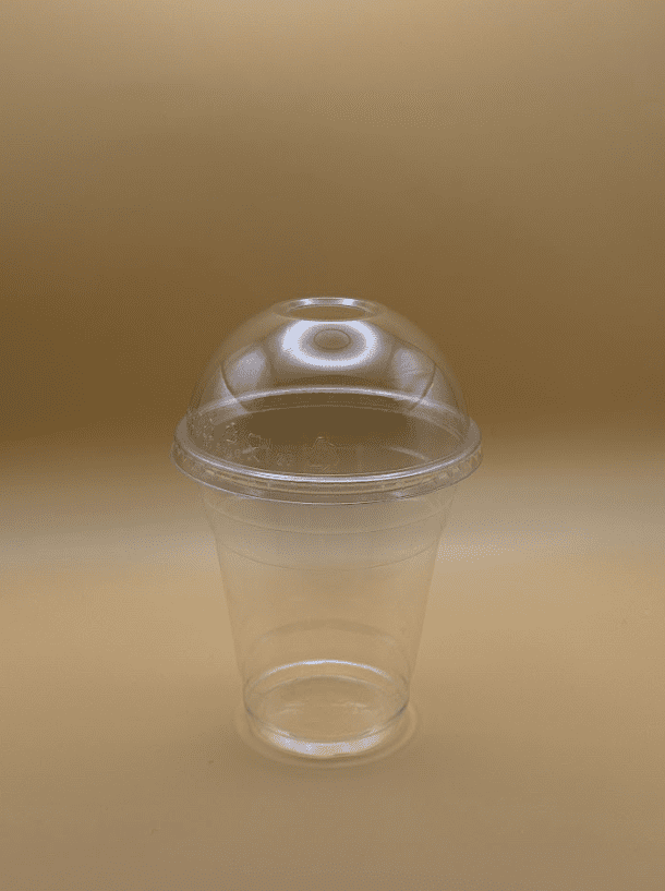 12OZ PET Plastic Cold Clear Cups with Dome Lids for Straw, Recyclable ...