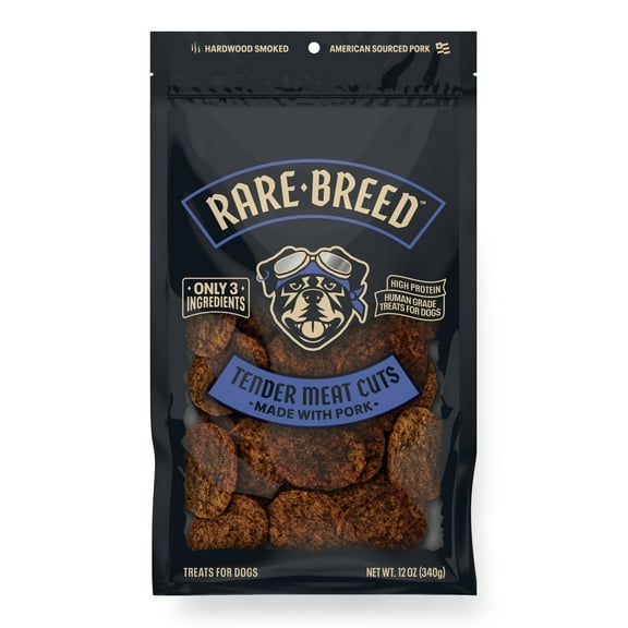 Rare Breed Dog Treats, Tender Meat Cuts Made with Pork, 3 Ingredients ...
