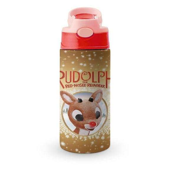 12OZ Ru-Dolph Christmas Rednose Water Bottle with Straw Vacuum ...