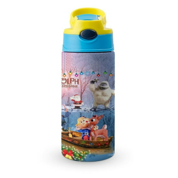 12OZ Ru-Dolph Christmas Rednose Water Bottle with Straw Vacuum ...