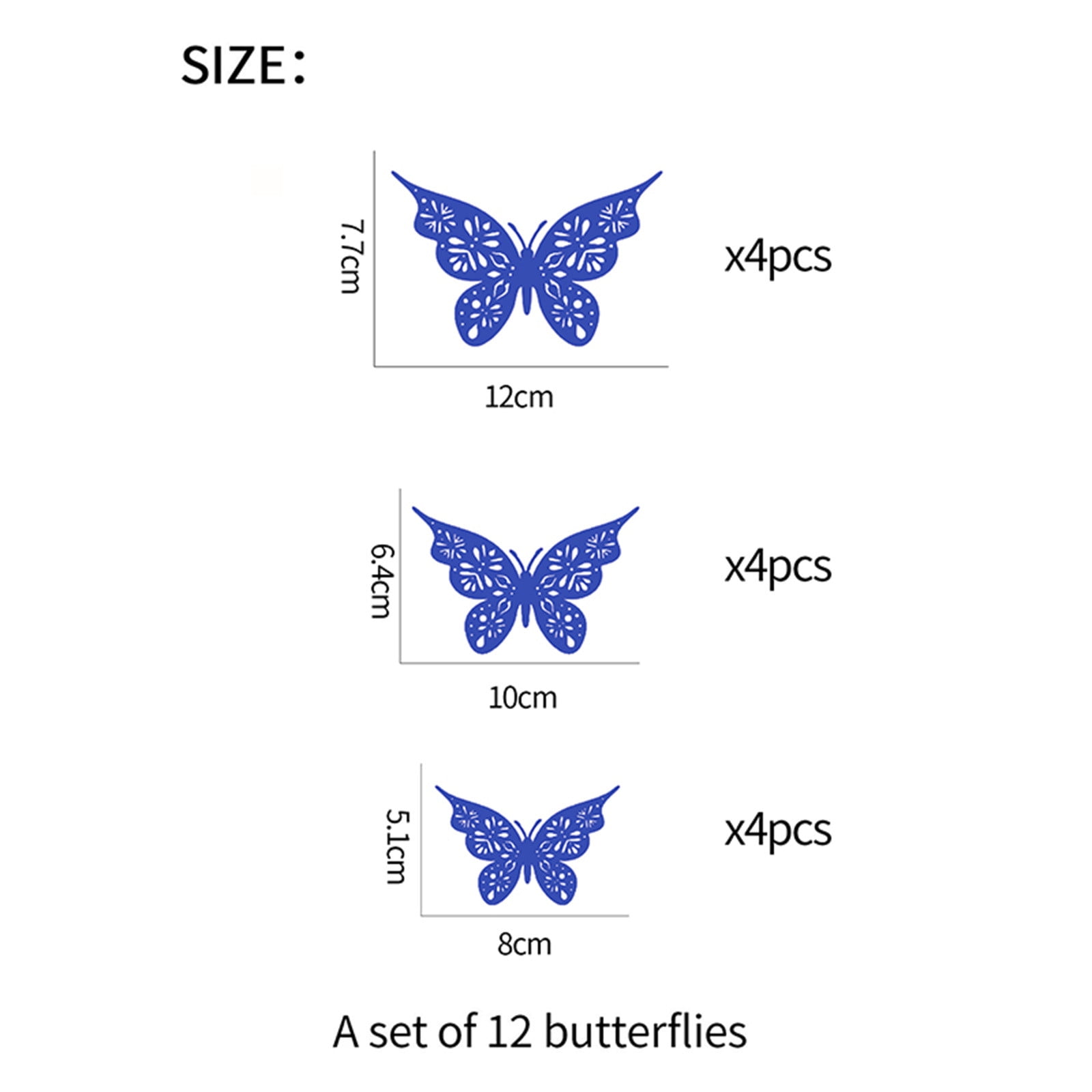 12PC 3D Hollow Butterfly Wall Décor 3 Sizes Butterfly Decor Hollow ...