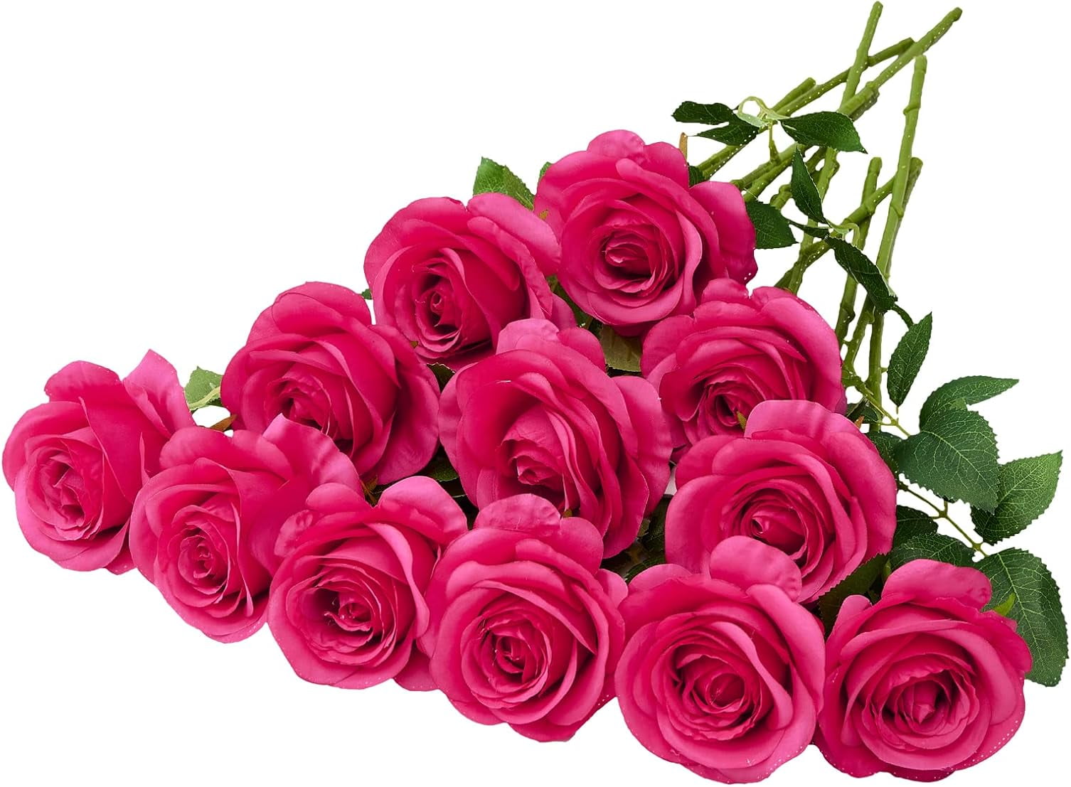 12PC Black Roses Artificial Flowers Fake Roses Silk Realistic Roses ...